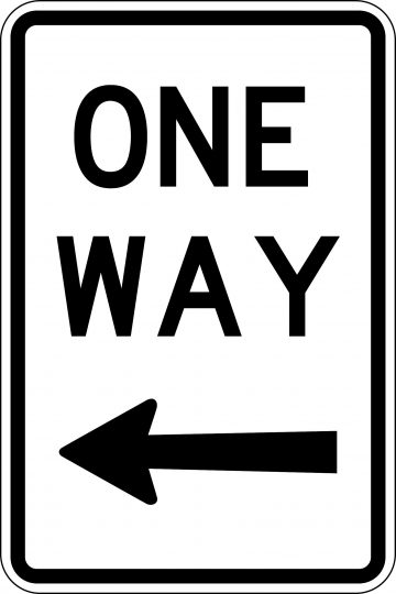 One Way (Left Arrow) | General Signs | USS