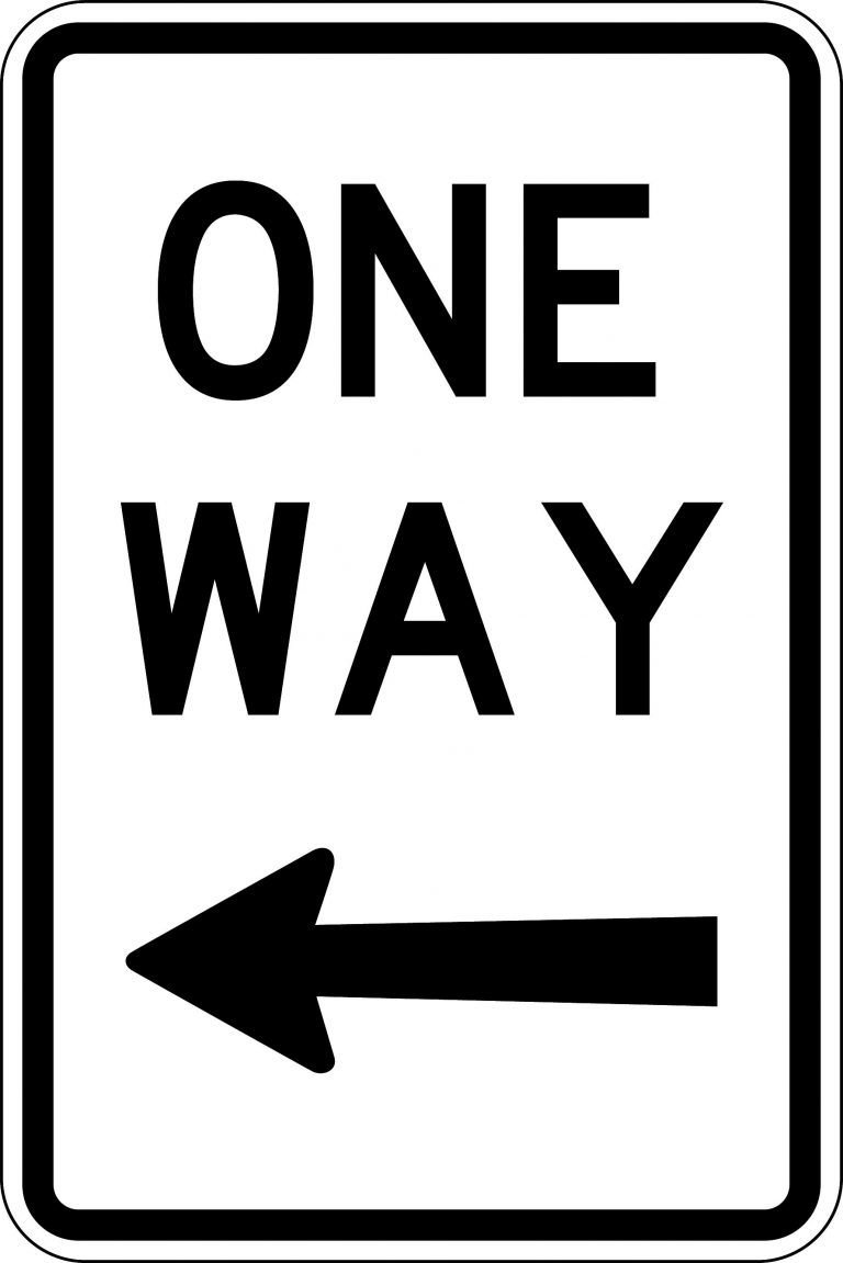 One Way (Left Arrow) | General Signs | USS