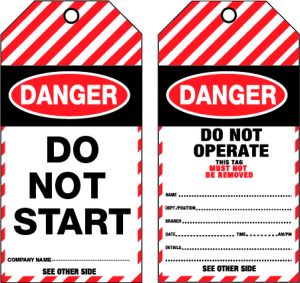 Danger Do Not Start | Safety Tags | USS