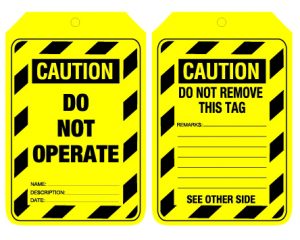 Caution Do Not Operate | Safety Tags | USS