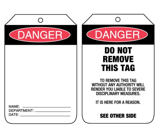 Card Tags Danger Blank | Safety Tags | USS