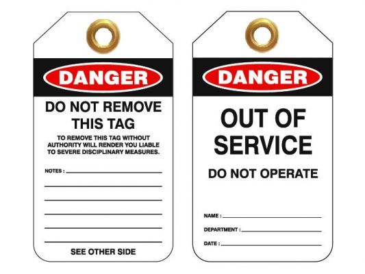 Heavy Duty PVC Tags Danger Out Of Service | Uniform Safety Signs