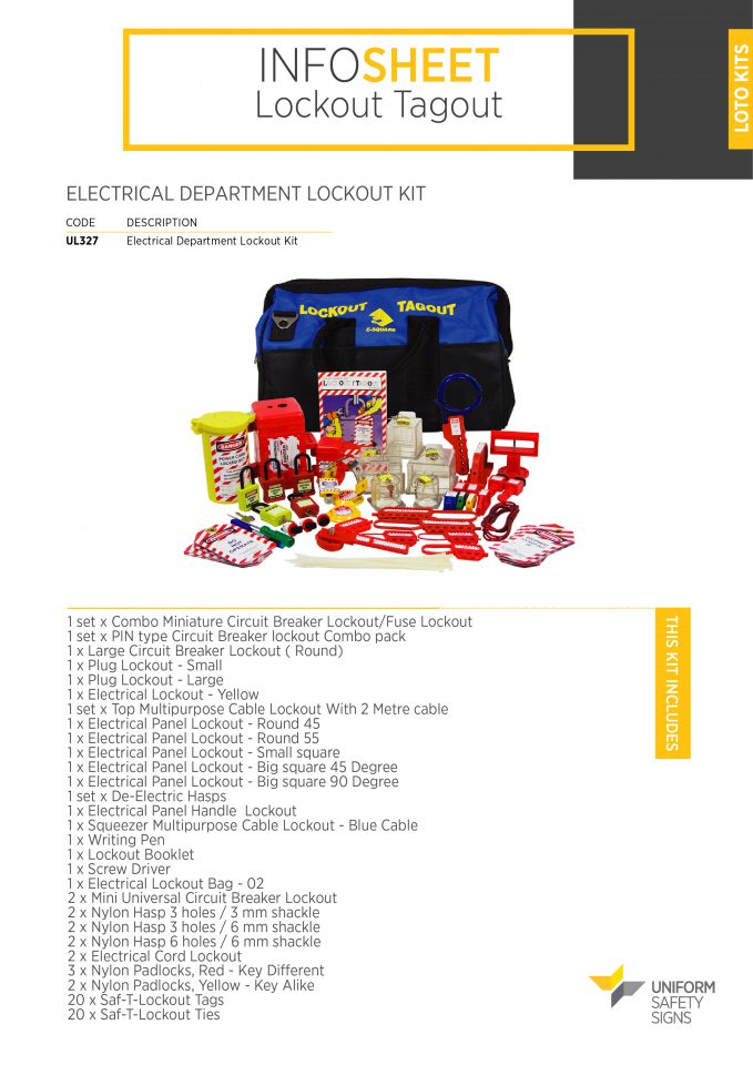 Electrical Department Lockout Kit | Lockout Kits | USS