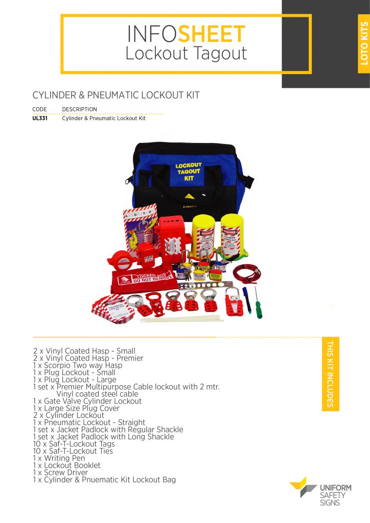 Cylinder & Pneumatic Lockout Kit | Lockout Kits | USS