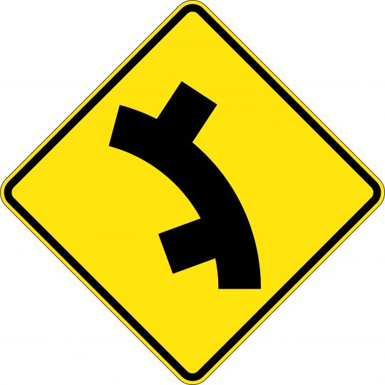 Staggered Side Road On Curve (Left or Right) | Road Signs | USS