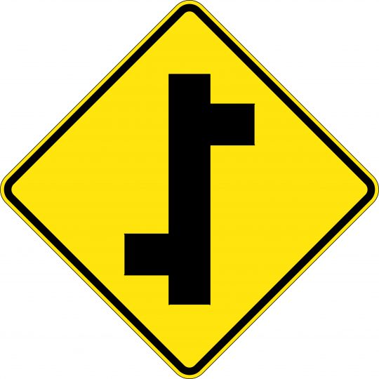 Staggered Side Road Junction (Left or Right) | Road Signs | USS