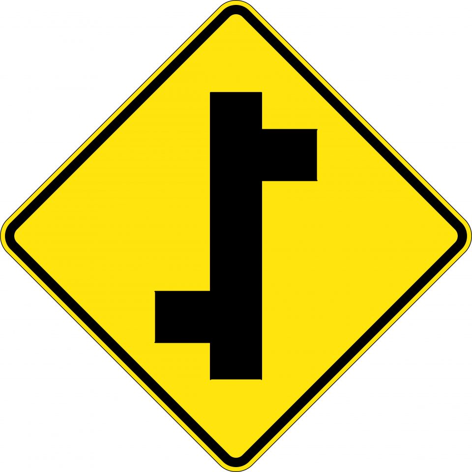 Staggered Side Road Junction (Left or Right) | Road Signs | USS