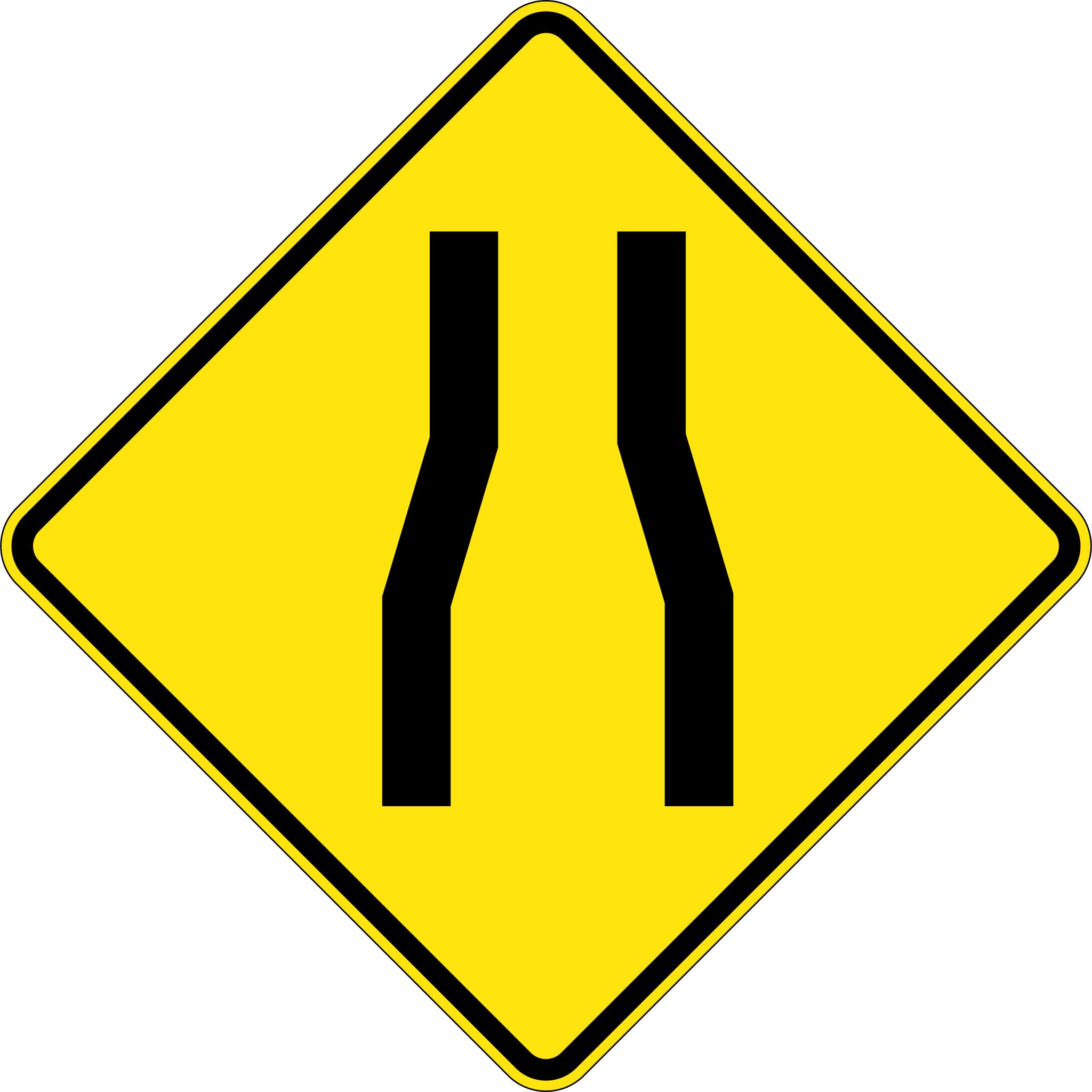 Road Narrows | Road Signs | USS