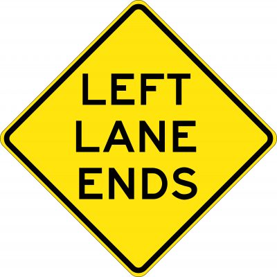 Left Lane Ends | Road Signs | USS