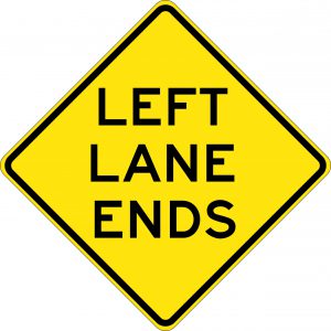 Left Lane Ends | Road Signs | USS