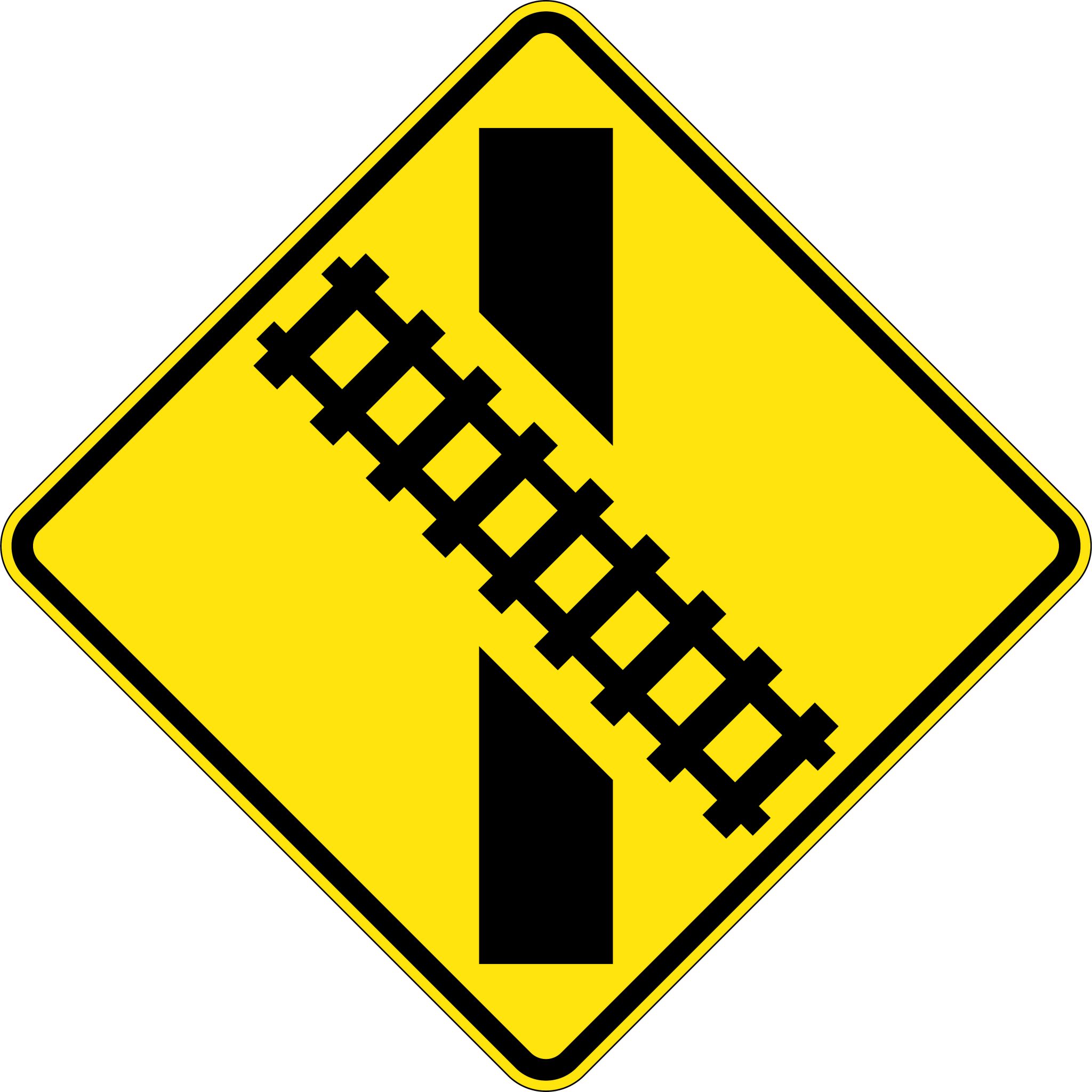 Train Crossing Right Angle | Road Signs | USS
