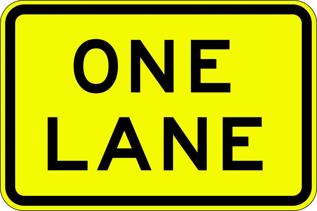 One Lane | Road Signs | USS