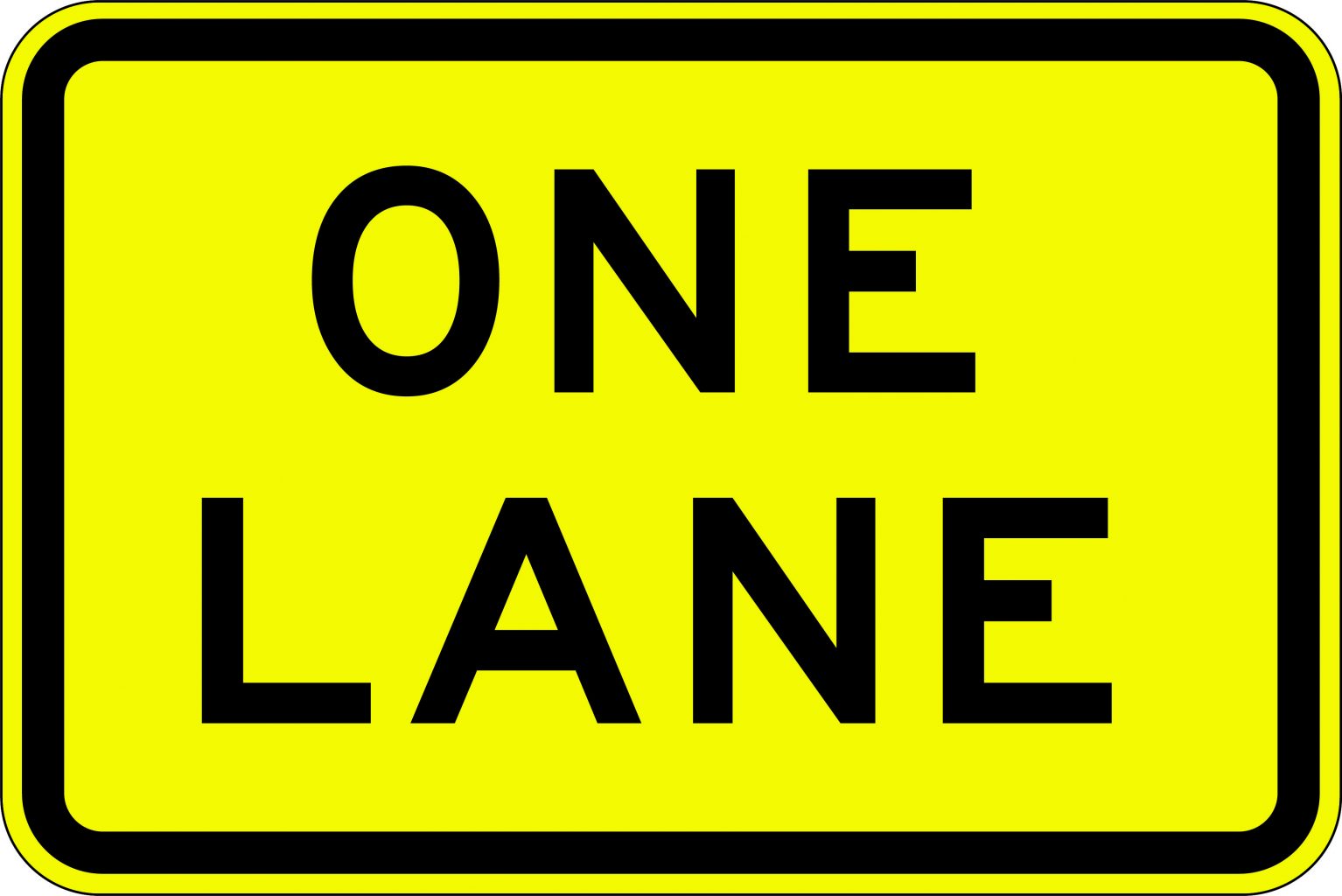 One Lane | Road Signs | USS