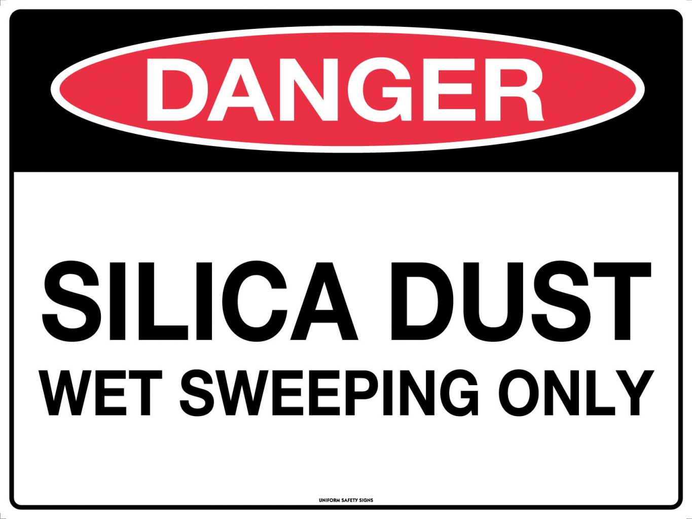 Danger Silica Dust Hazard Wet Sweeping Only | Asbestos & Silica Dust | USS