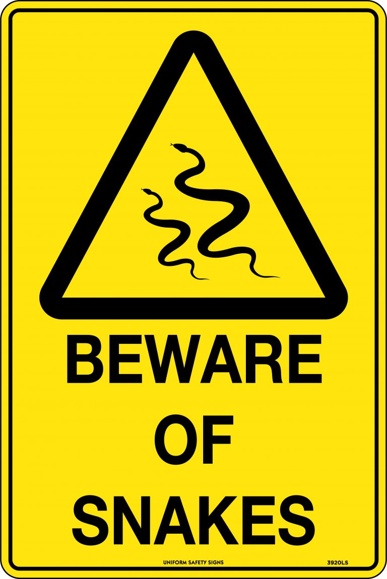 Beware of Snakes | Safety Signs | USS