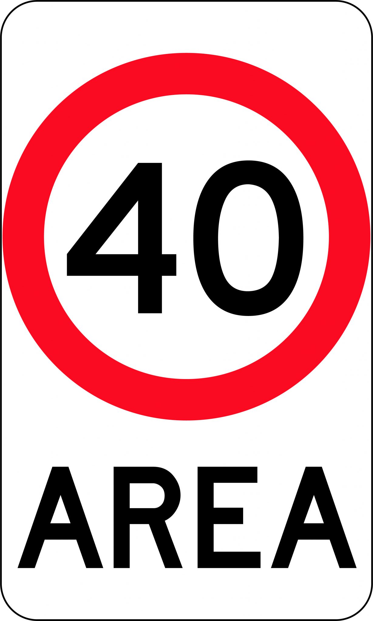 Speed Limit Area 40km | Safety Signs | USS