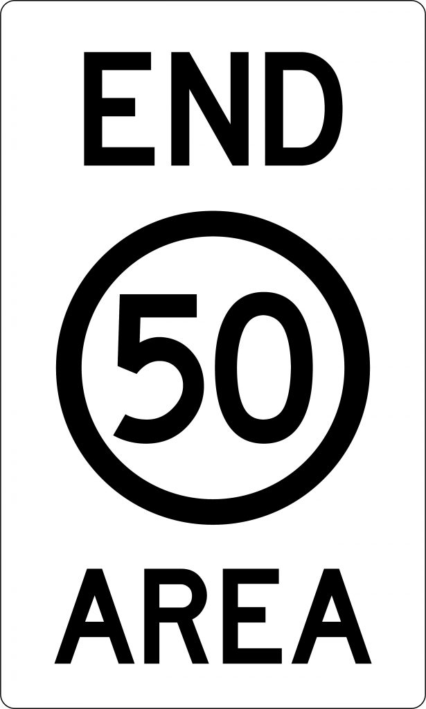 End 50km Area | Uniform Safety Signs