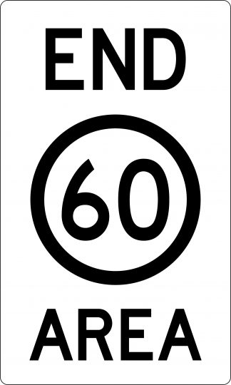 End 60km Area | Safety Signs | USS