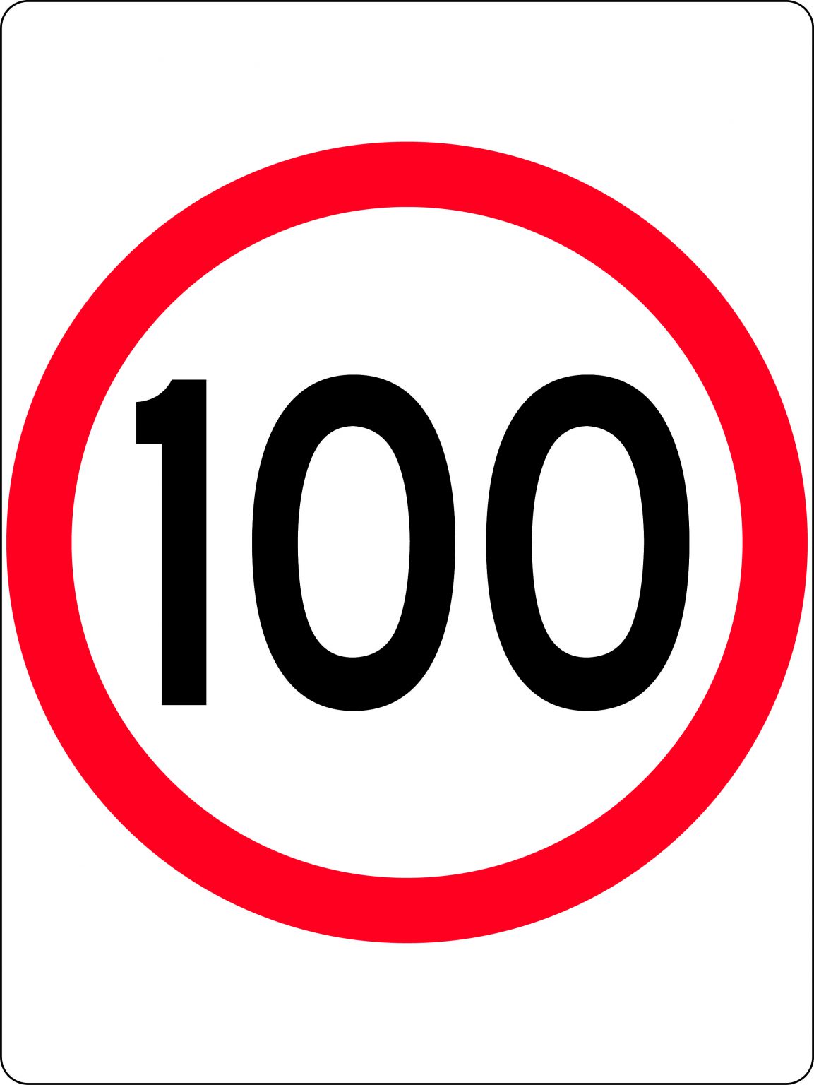 100km Speed Restriction in Roundel | Safety Signs | USS