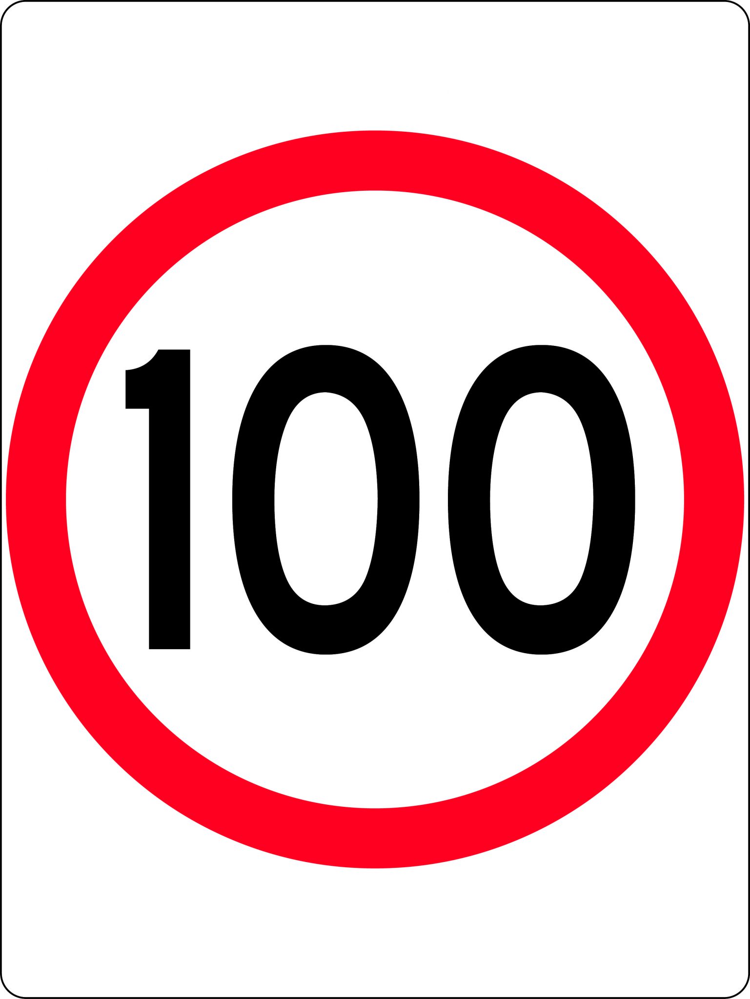 100km Speed Restriction in Roundel | Safety Signs | USS
