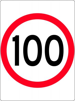100km Speed Restriction in Roundel | Safety Signs | USS