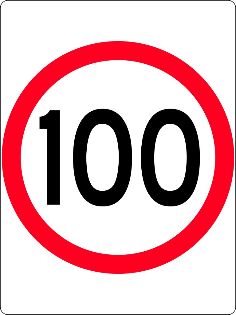 100km Speed Restriction in Roundel | Safety Signs | USS