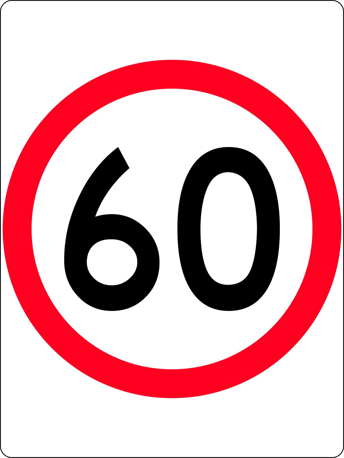 60km Speed Restriction in Roundel | Safety Signs | USS