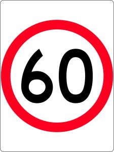 60km Speed Restriction in Roundel | Safety Signs | USS