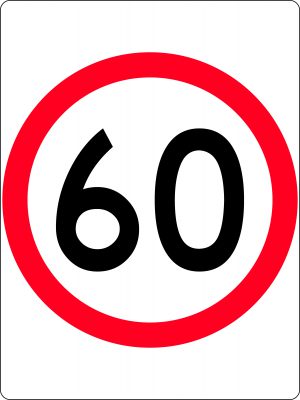 60km Speed Restriction in Roundel | Safety Signs | USS