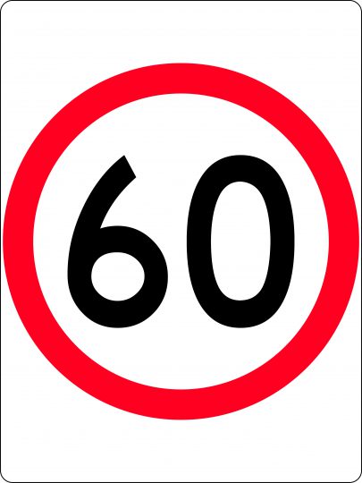 60km Speed Restriction in Roundel | Safety Signs | USS