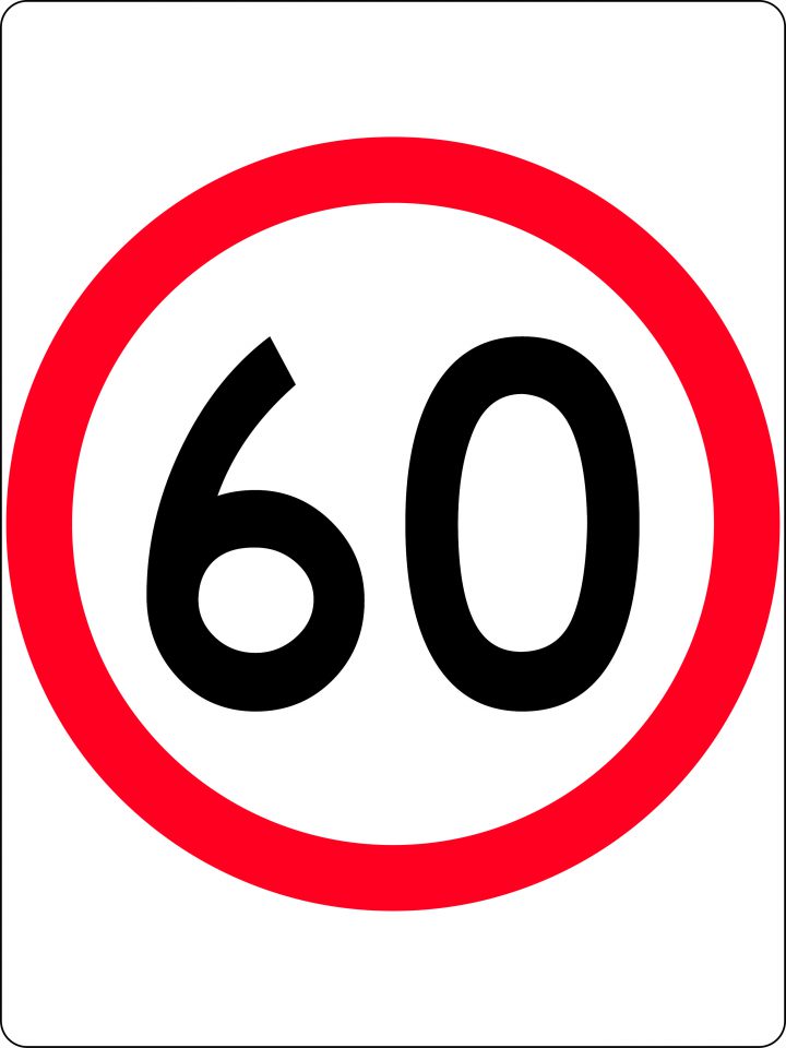 60km Speed Restriction in Roundel | Uniform Safety Signs
