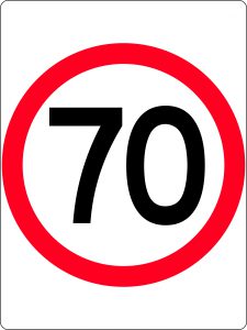 70km Speed Restriction in Roundel | Safety Signs | USS