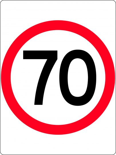 70km Speed Restriction in Roundel | Uniform Safety Signs