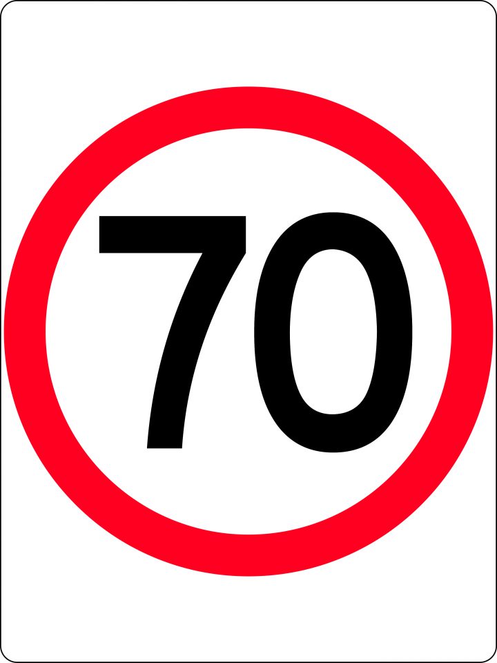 70km Speed Restriction in Roundel | Safety Signs | USS