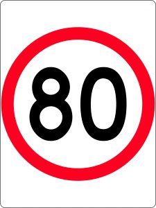 80km Speed Restriction in Roundel | Uniform Safety Signs