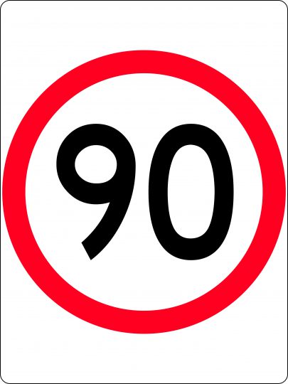 90km Speed Restriction in Roundel | Safety Signs | USS