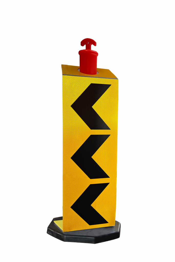 Bollard Sign Corflute - Chevron Left Arrow - Class 1 Reflective ...