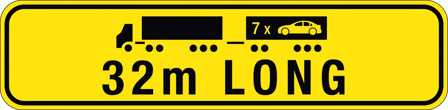 Road Train Sign - 32m Long | Vehicle Signs | USS