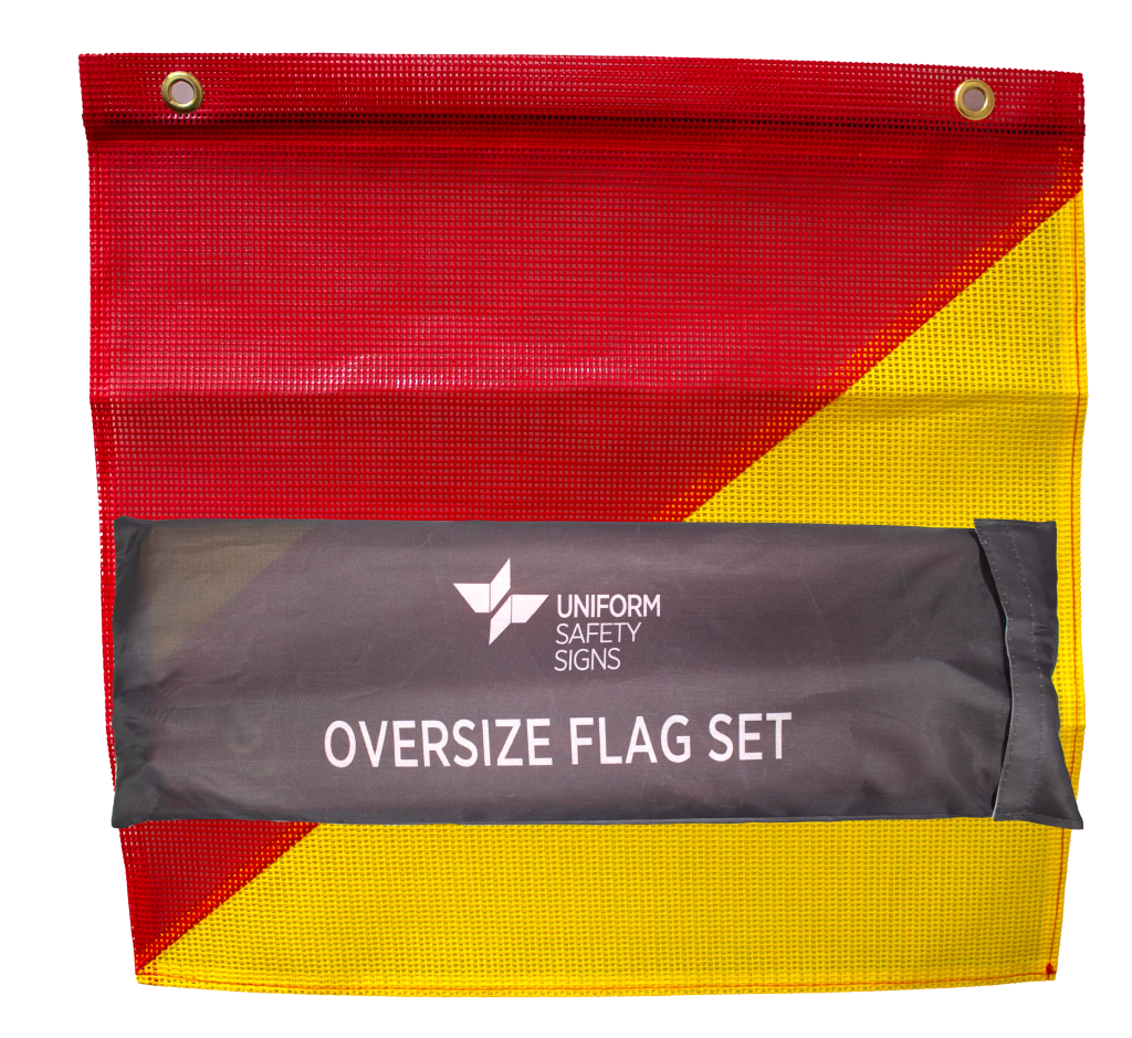 Oversize Mesh Flags set of 4 with Bungee Cord and Hook | Safety Signs | USS