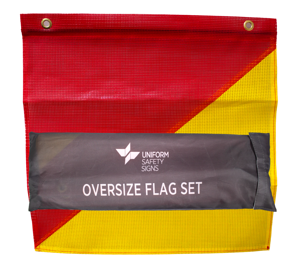 Oversize Mesh Flags set of 4 with Bungee Cord and Hook | Safety Signs | USS