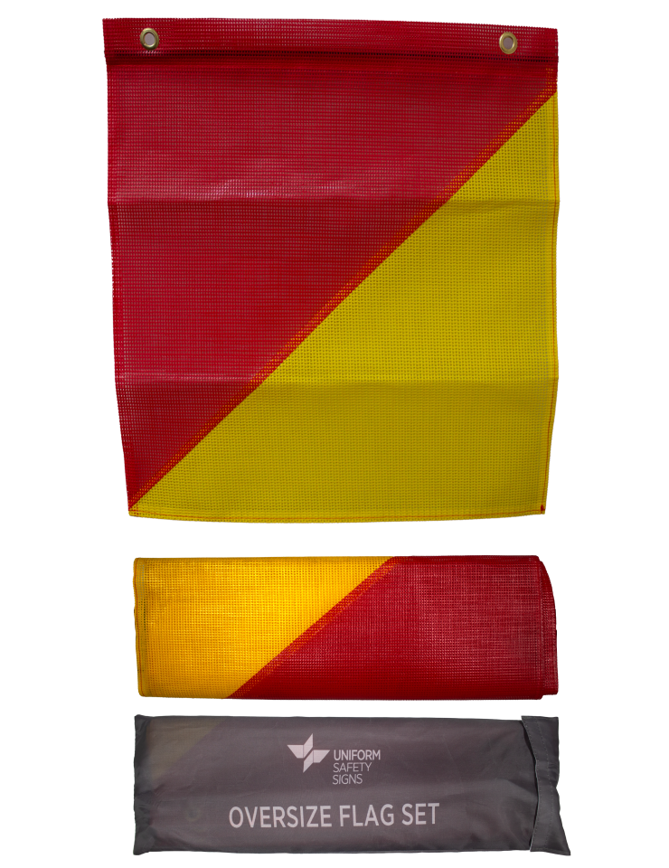 Oversize Mesh Flags set of 4 with Bungee Cord and Hook | Safety Signs | USS