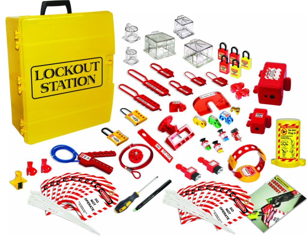 Yellow Portable Lockout Station - Filled | Lockout Kits | USS